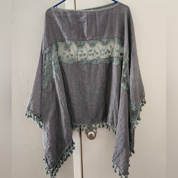Pretty Angel | Tops | One Size Pretty Angel Smoky Green Lacy Tassel ...